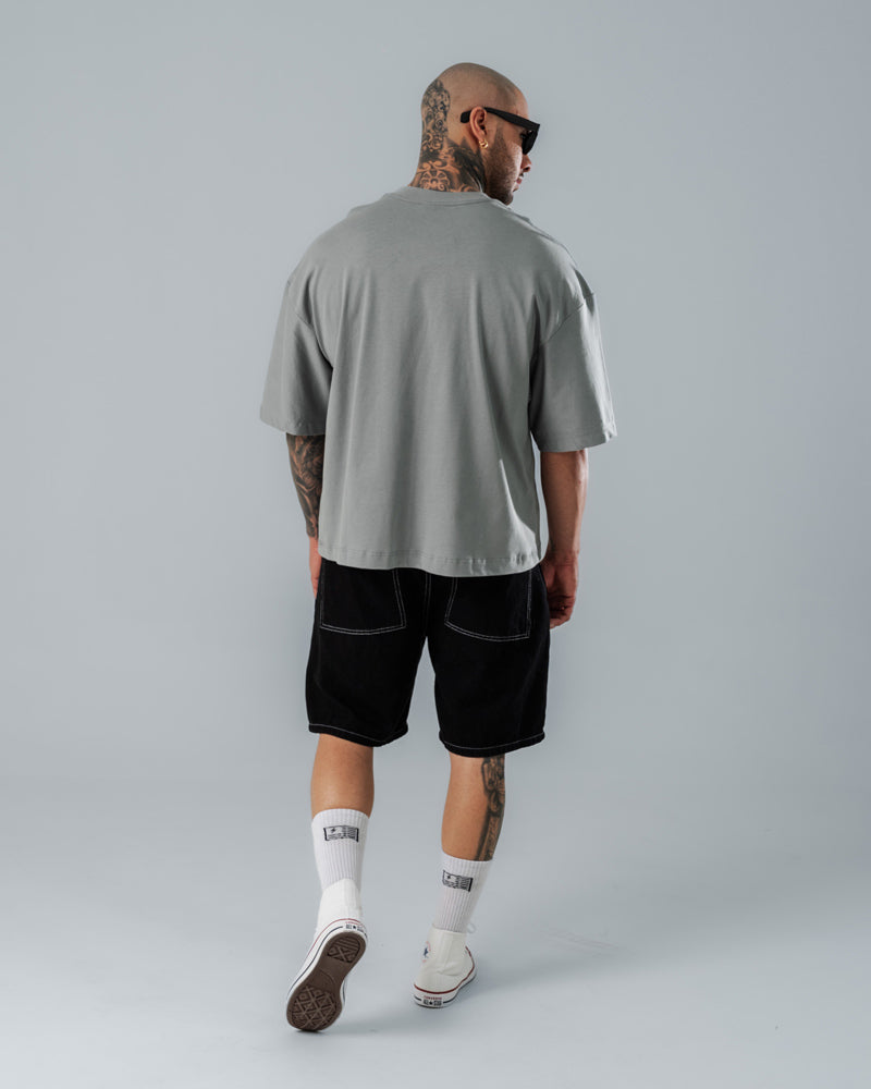 Camiseta Boxy Fit Básica Gris Claro – Dynamo Brand